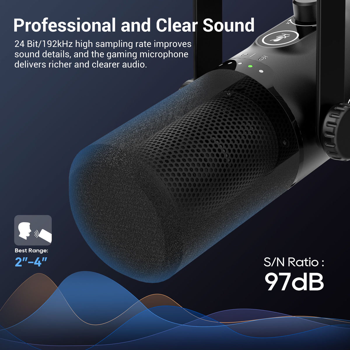 FDUCE D30 USB/XLR Vocal Dynamic Microphone with Desktop Stand