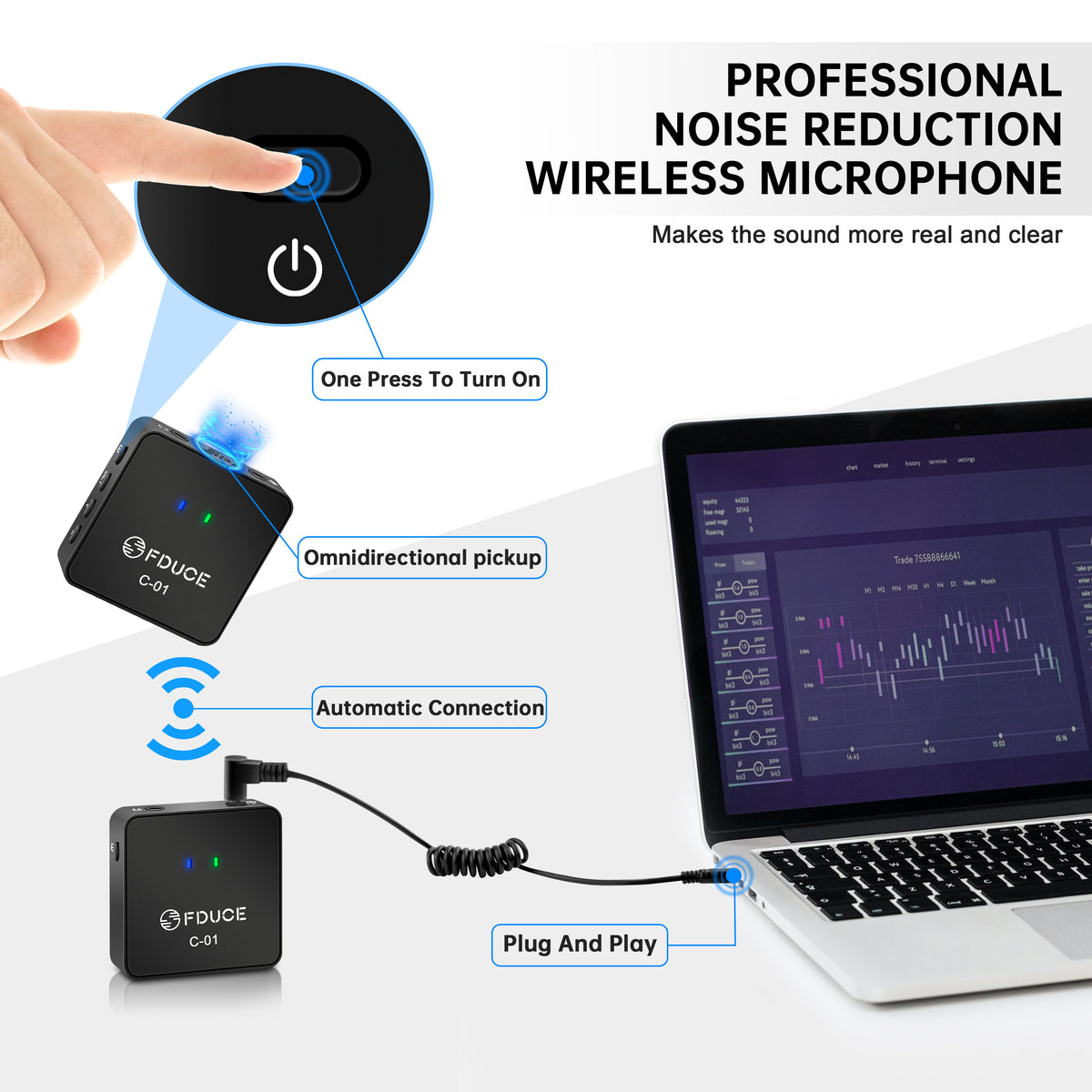 FDUCE Wireless Lavalier Microphone Kit